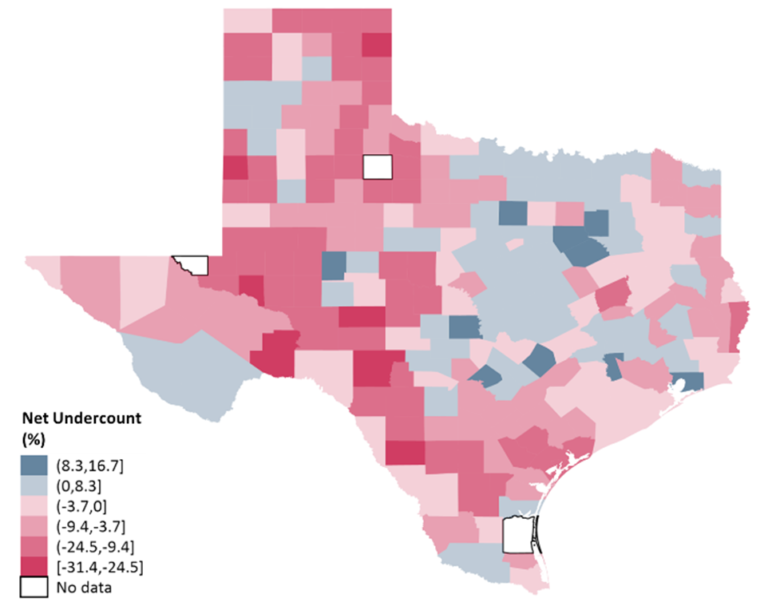 The 2020 Census Undercount in Texas counties - Texas Census Institute